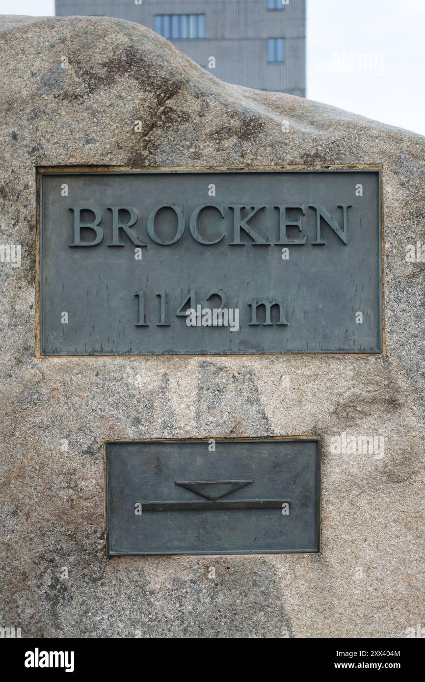 The Summit Stone At The Summit of The Brocken In Germany Stock Photo ...