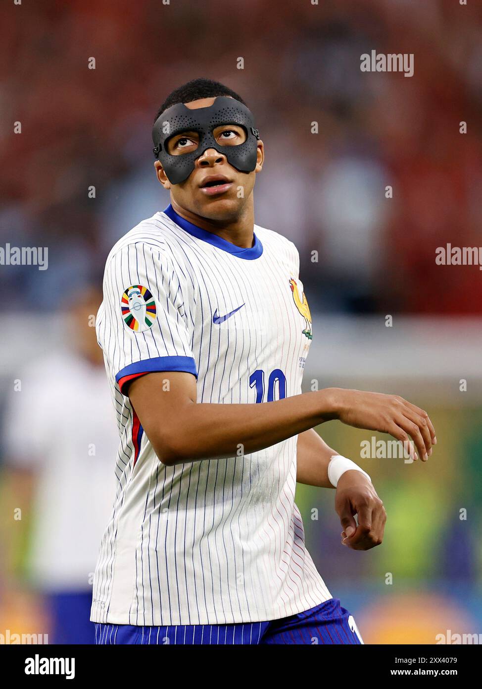 HAMBURG - Kylian Mbappe of France wearing a face mask during the UEFA ...