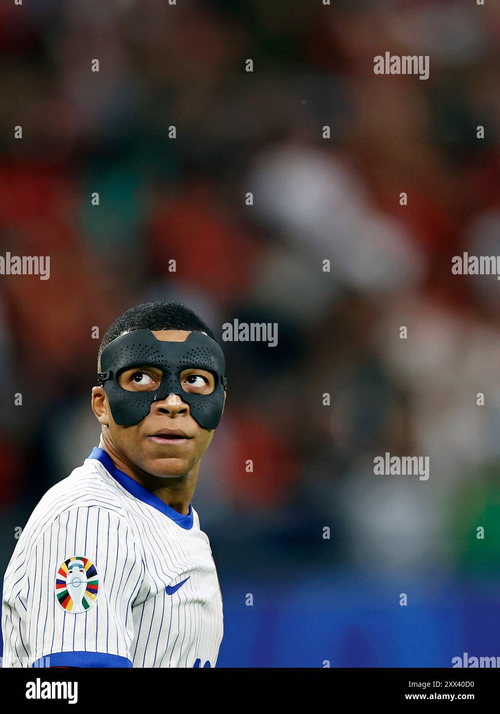 HAMBURG - Kylian Mbappe of France wearing a face mask during the UEFA ...