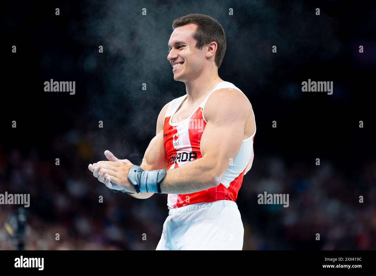 PARIS, FRANCE - JULY 31: Rene Cournoyer of Team Canada competing in the ...