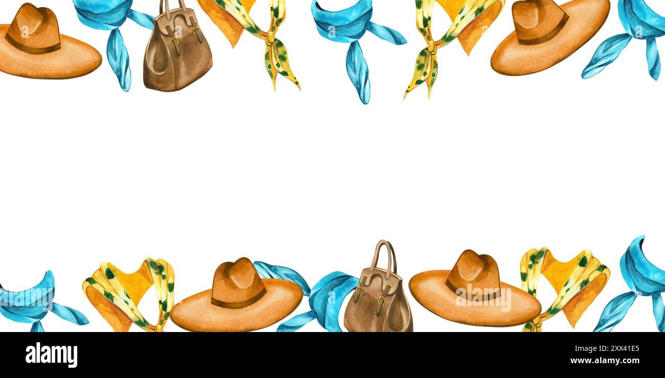 Rectangular watercolor banner. Women's clothing and accessories, wide ...