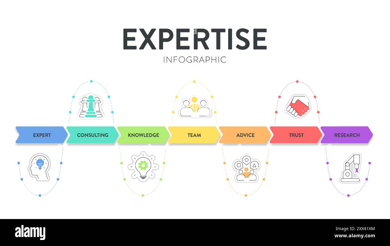 Expertise framework infographic diagram chart banner with illustration ...