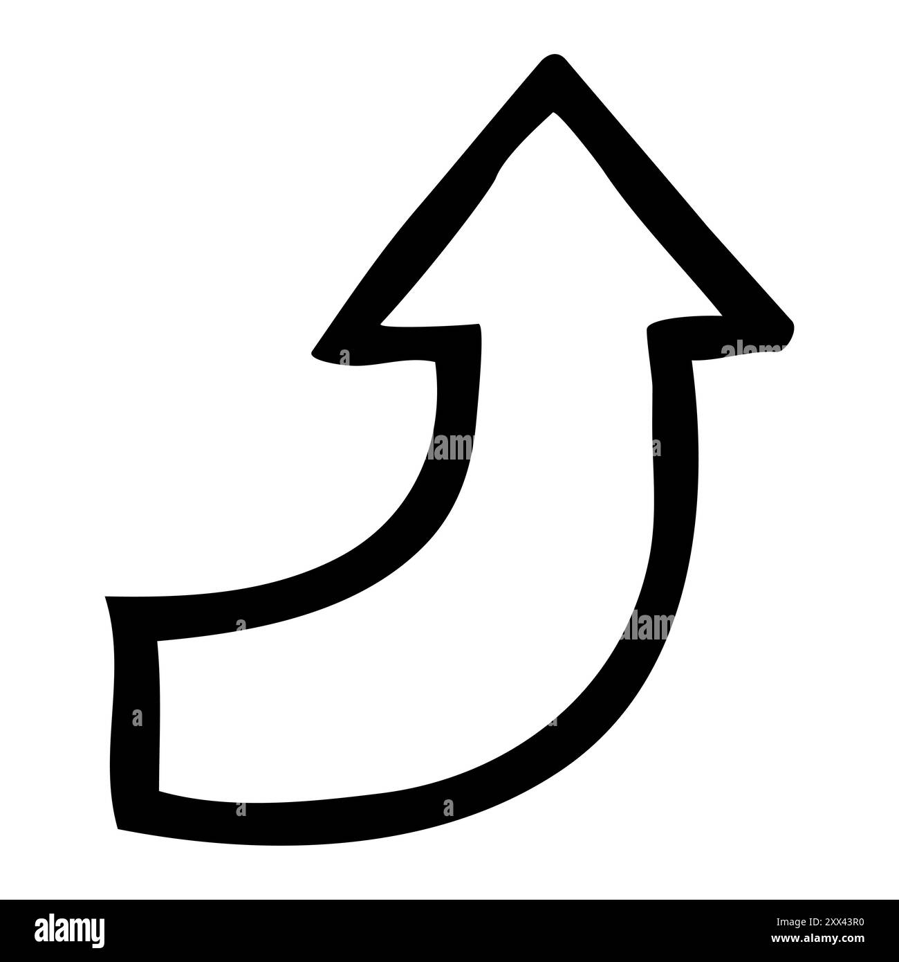Doodle up arrow symbol hand drawn with thin line Stock Vector Image ...
