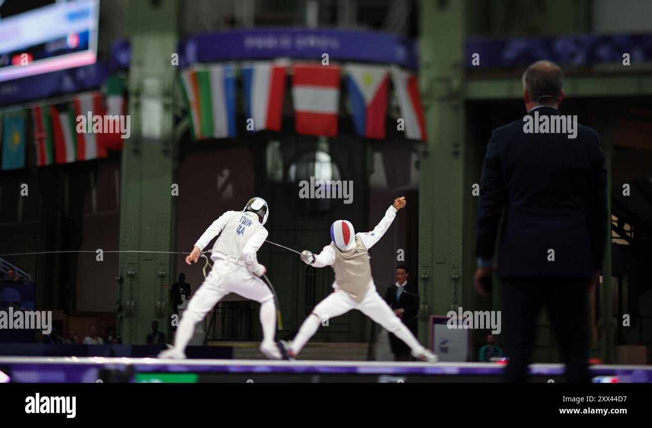 PARIS, FRANCE - AUGUST 04: (EDITORS NOTE: Image shot with a tilt-shift ...