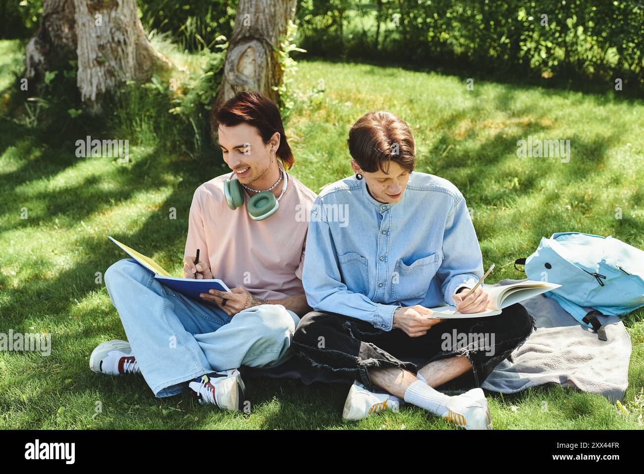 Two happy queer friends hi-res stock photography and images - Alamy
