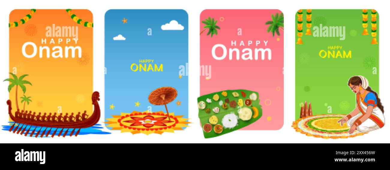 Onam celebration background for Happy Onam festival of South India ...