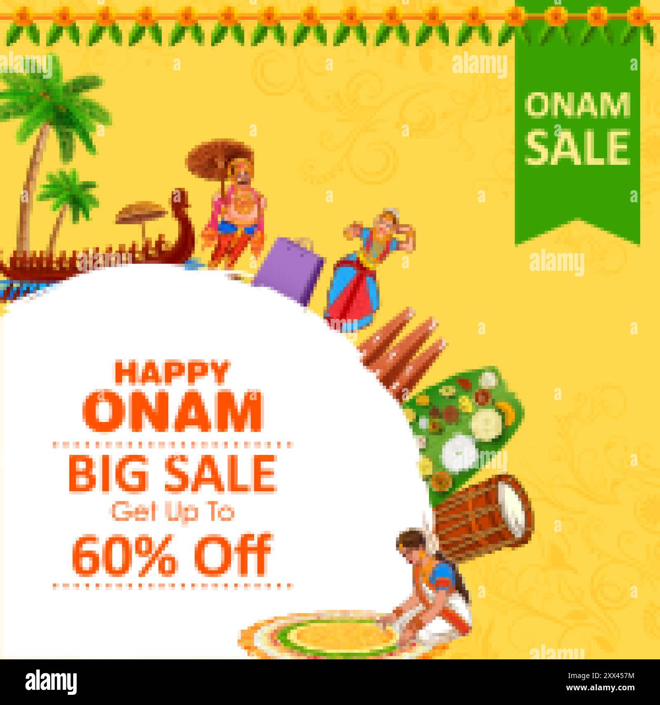 Onam celebration background for Happy Onam festival of South India ...