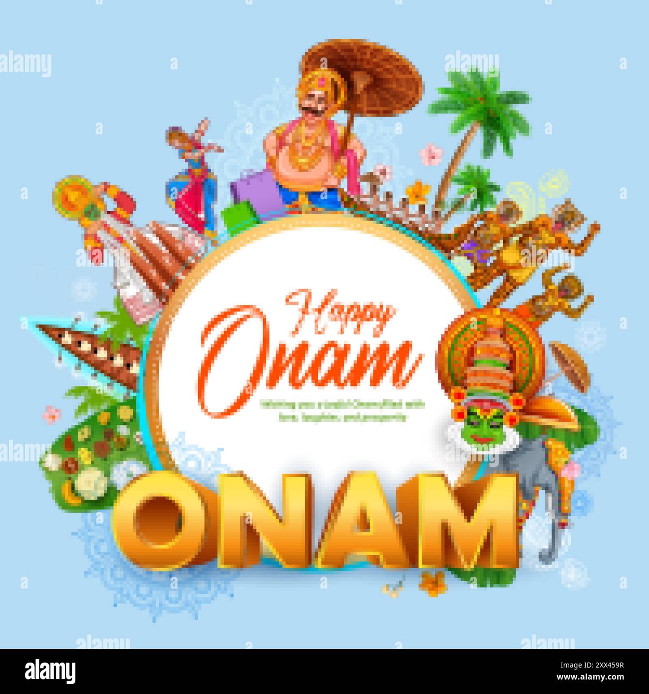 Onam celebration background for Happy Onam festival of South India ...