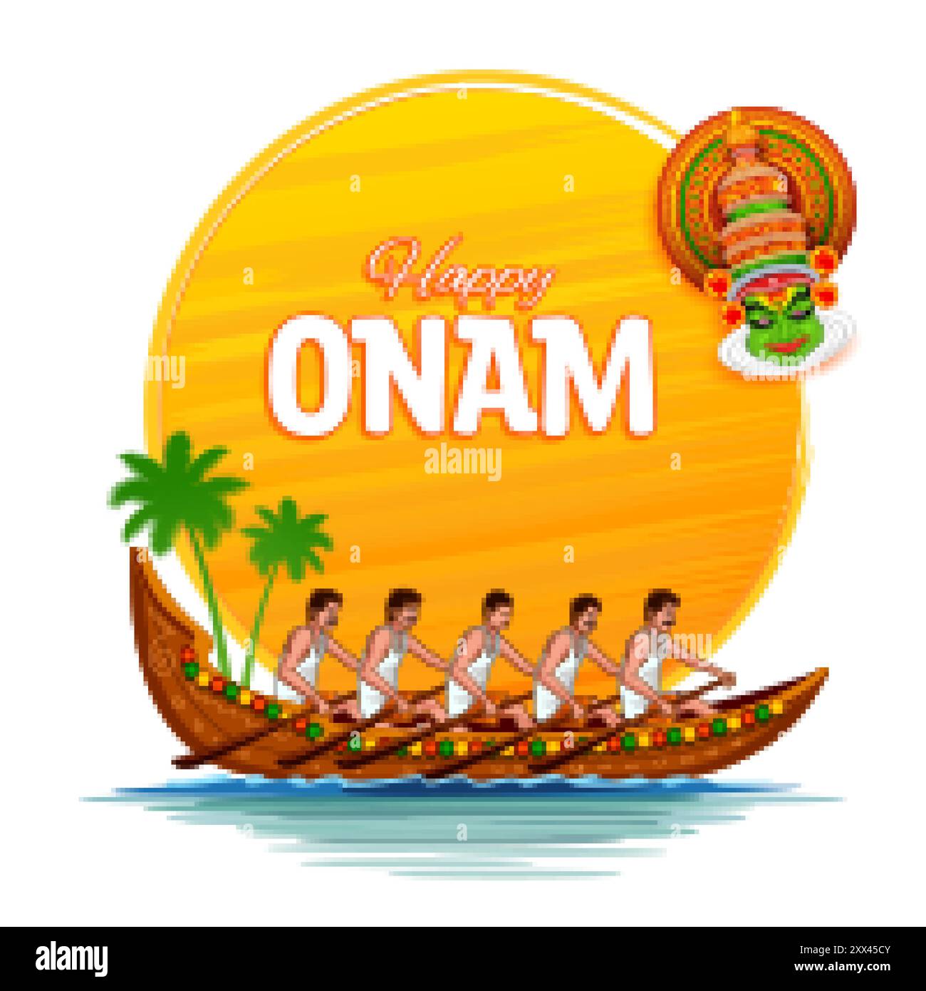 Onam celebration background for Happy Onam festival of South India ...