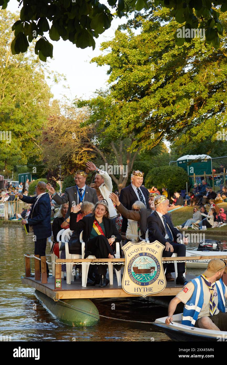 The Hop Queen of Poperinge rides on a float with other representatives ...