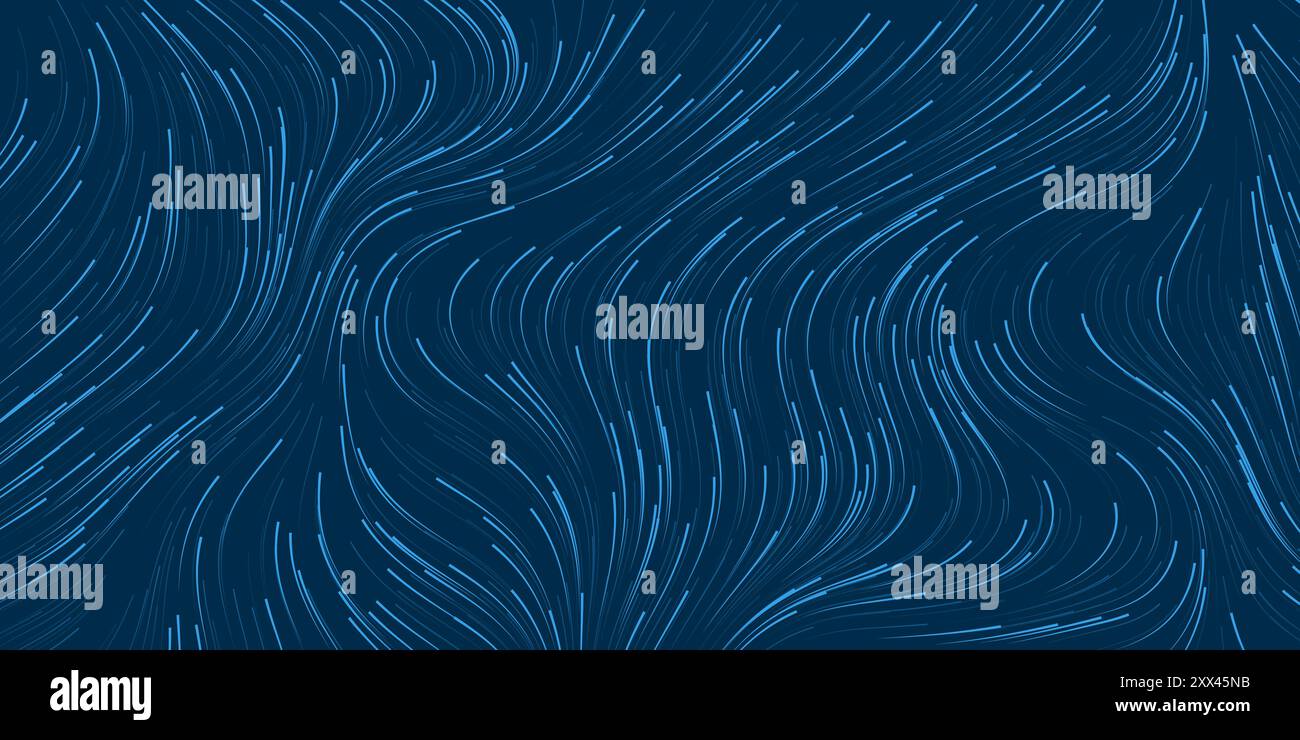 Dark Blue Curving, Vertically Flowing Striped Lines Pattern - Modern ...