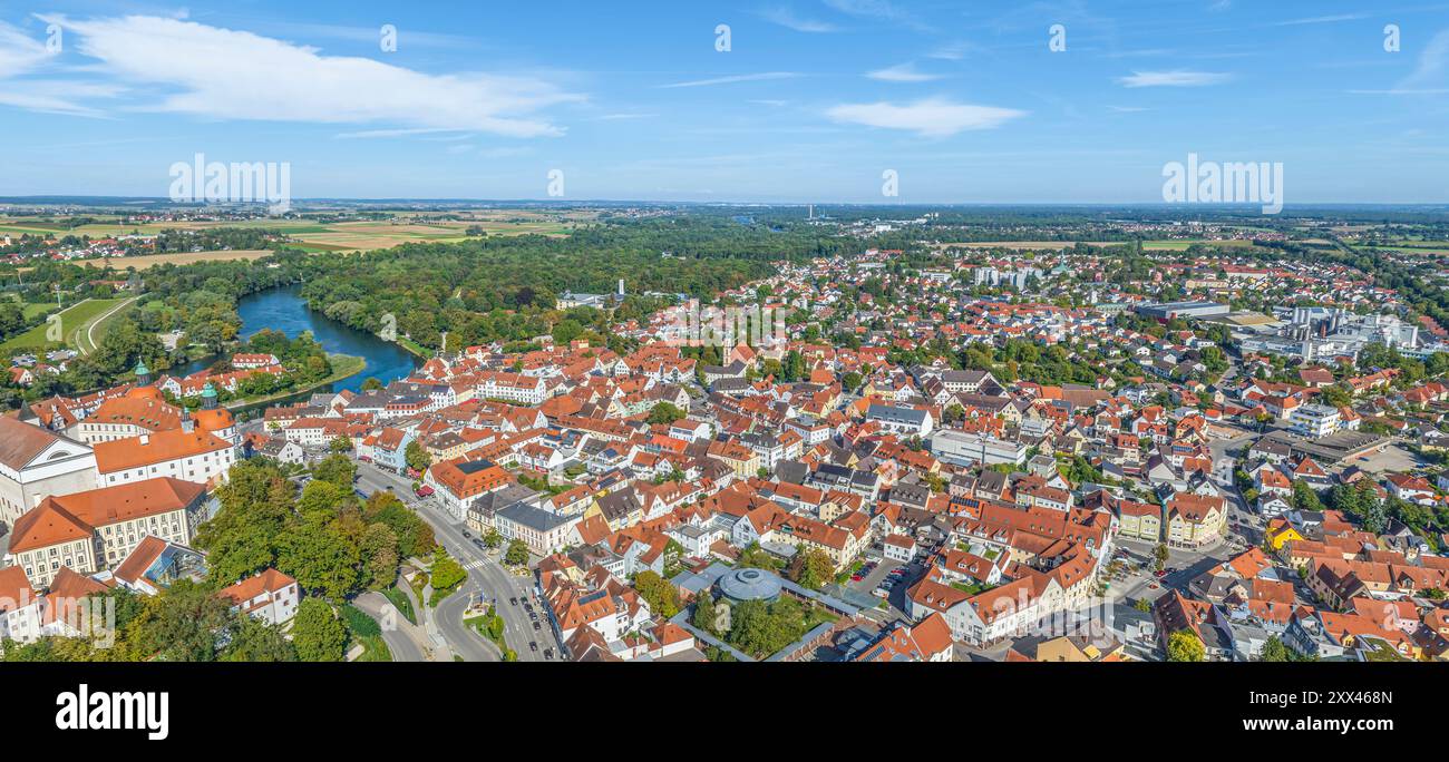Aerial view of the town of Neuburg on the Danube in Upper Bavaria Stock ...