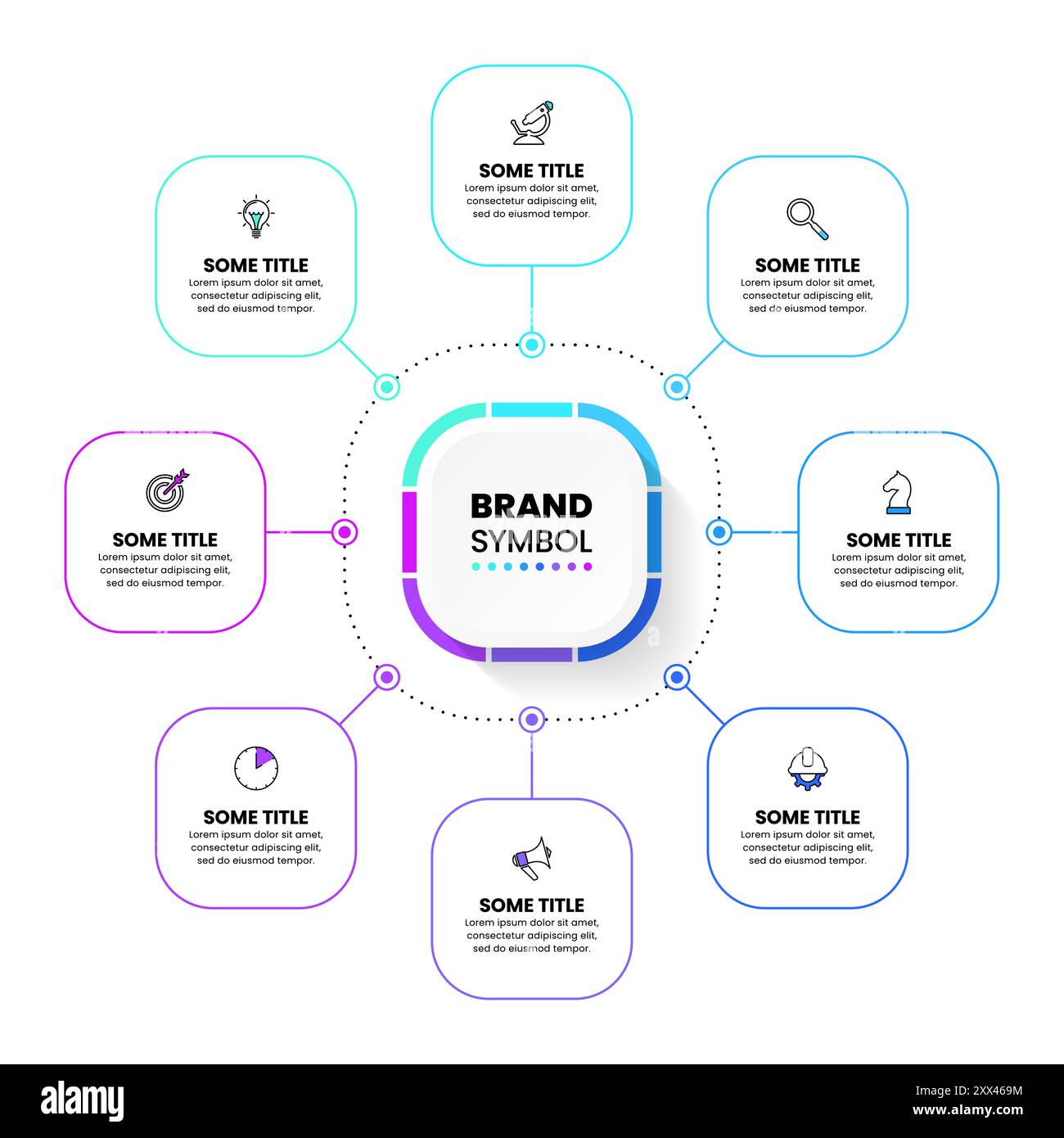 Rounded diagram vector line Cut Out Stock Images & Pictures - Alamy