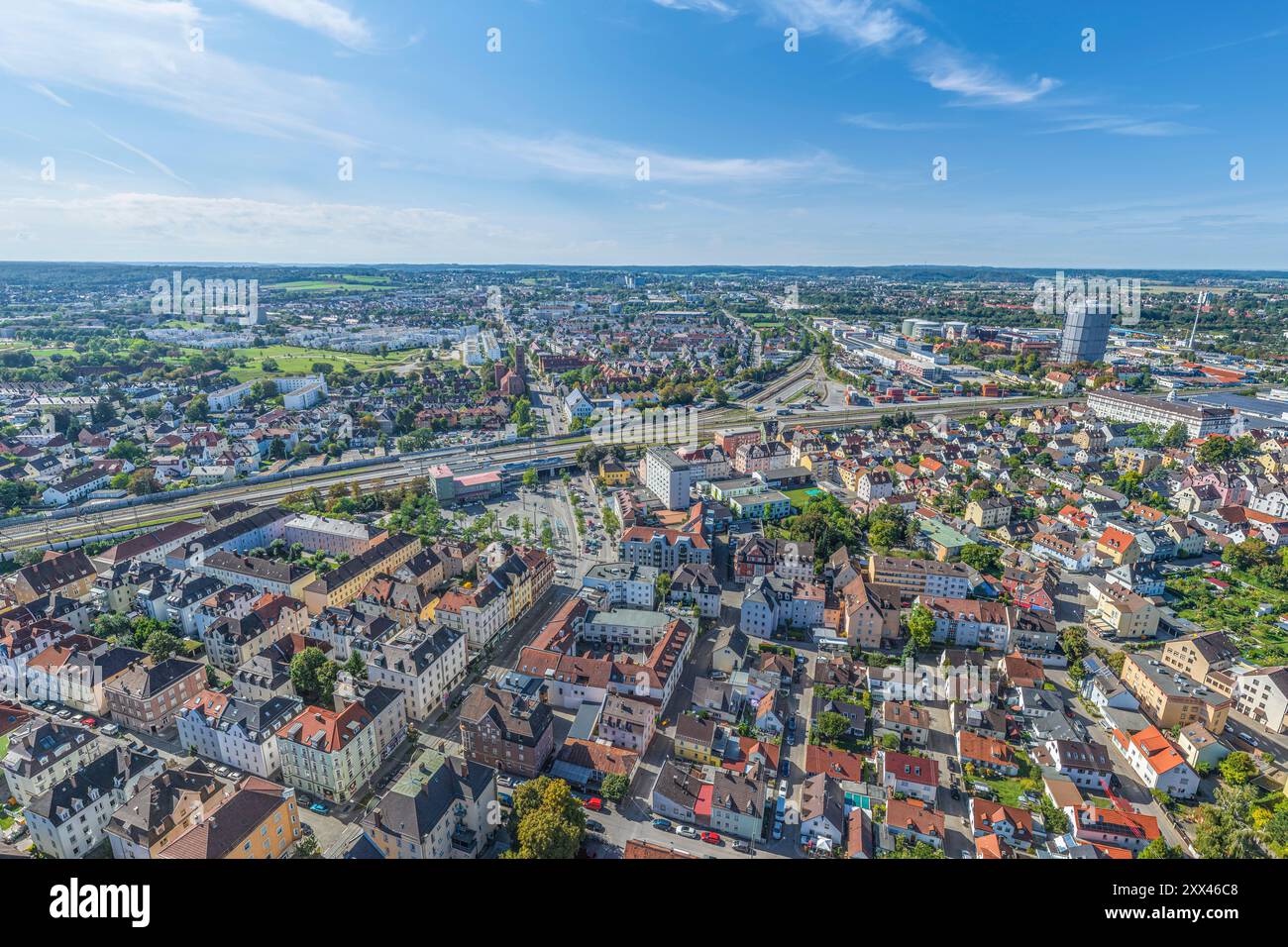 Aerial view of the Oberhausen district of the Swabian World Heritage ...