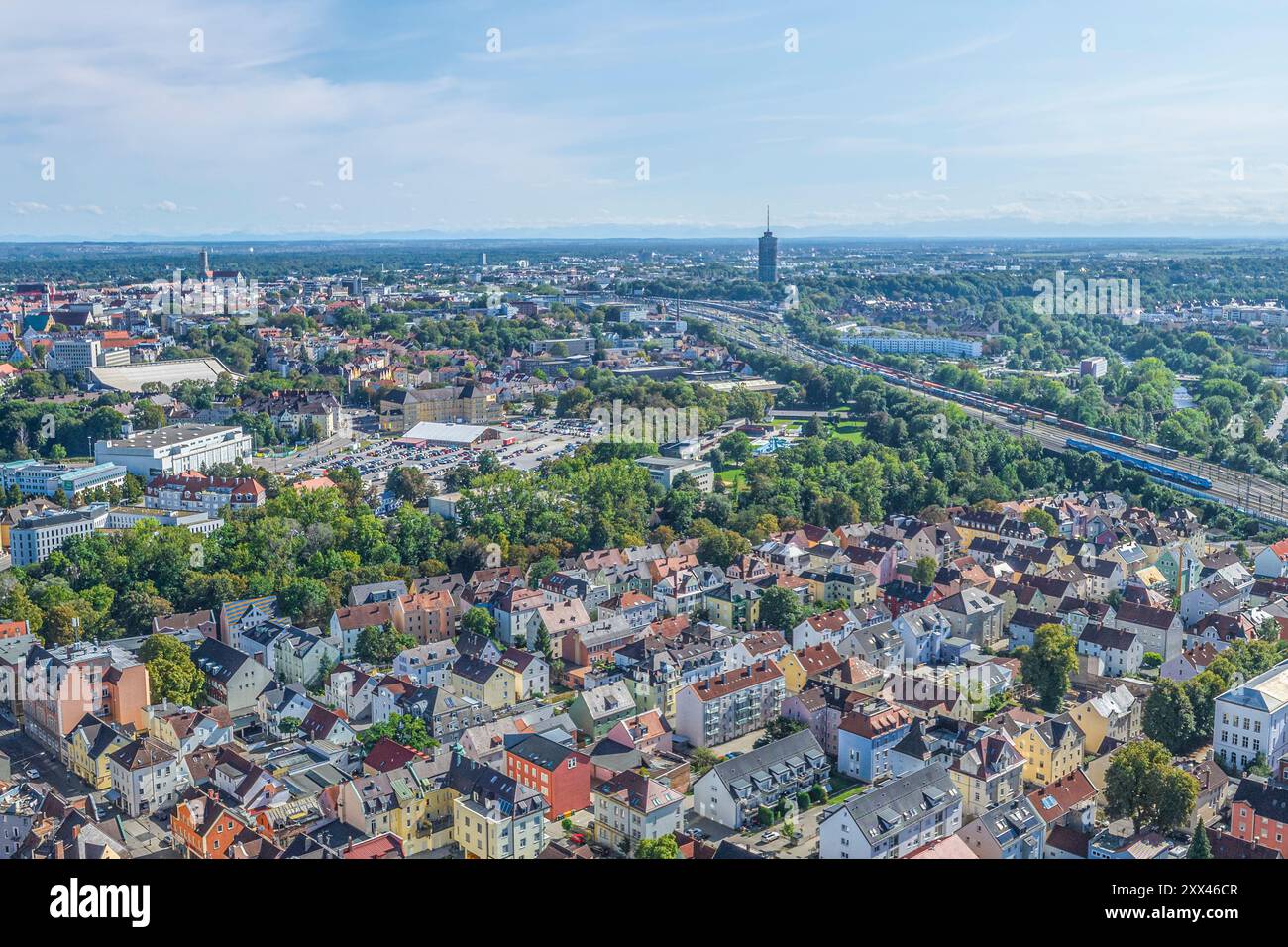 Aerial view of the Oberhausen district of the Swabian World Heritage ...