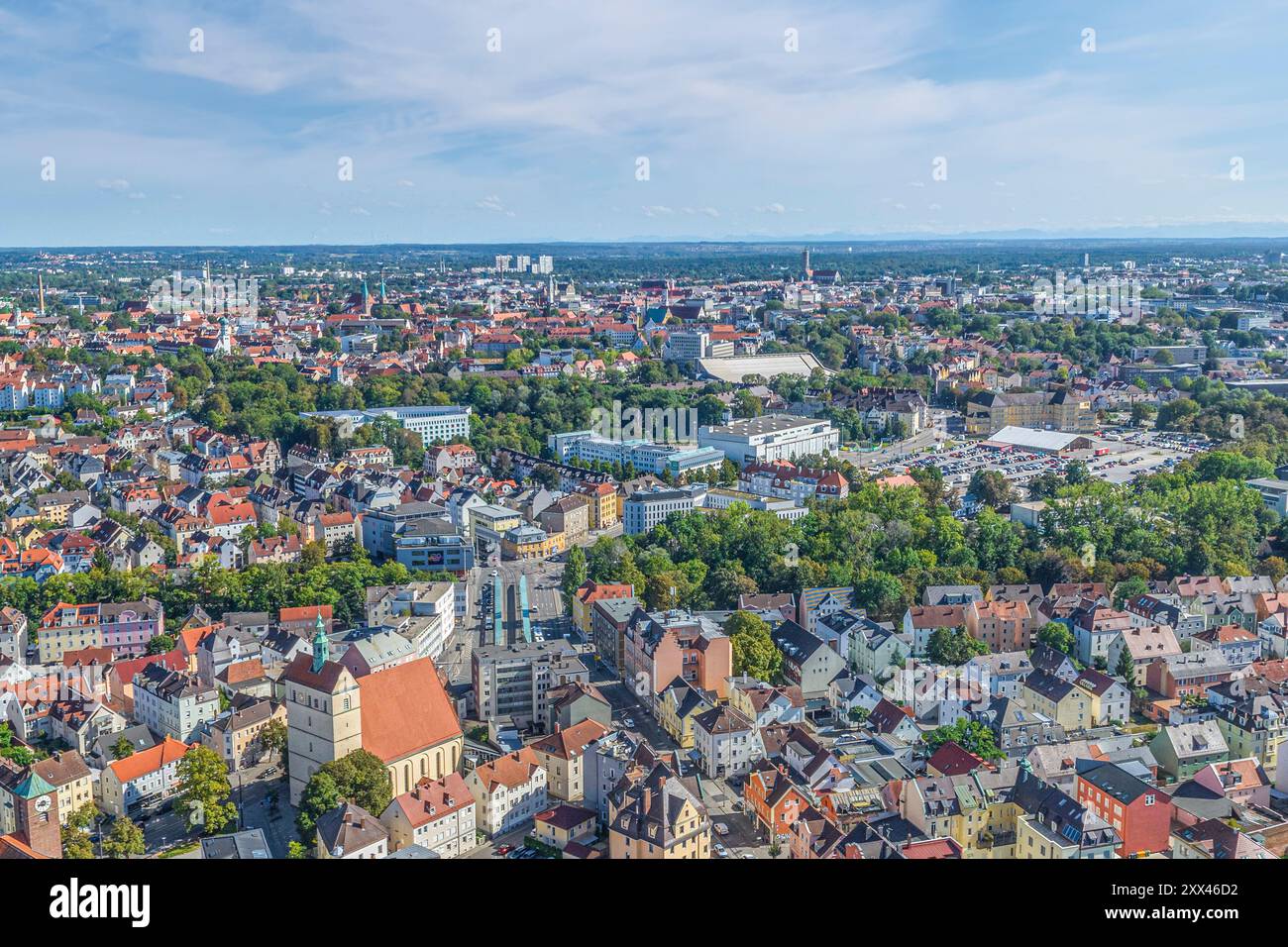 Aerial view of the Oberhausen district of the Swabian World Heritage ...