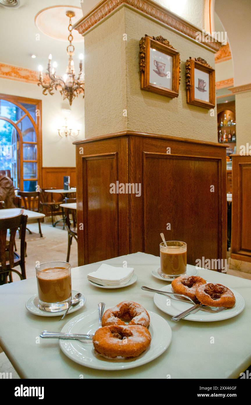 Breakfast in a typical cafe. Madrid, Spain Stock Photo - Alamy
