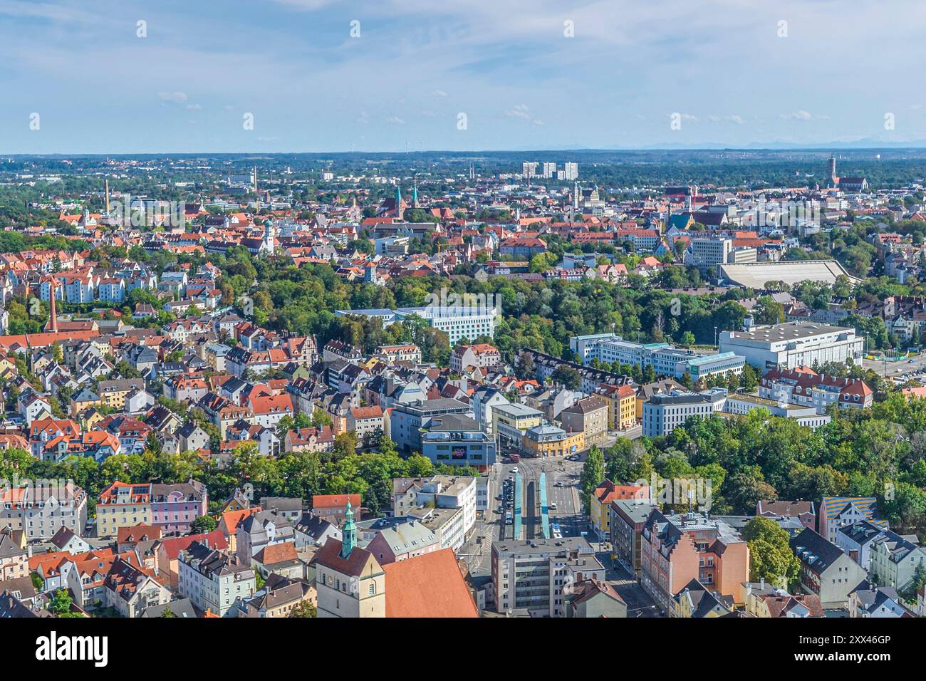 Aerial view of the Oberhausen district of the Swabian World Heritage ...
