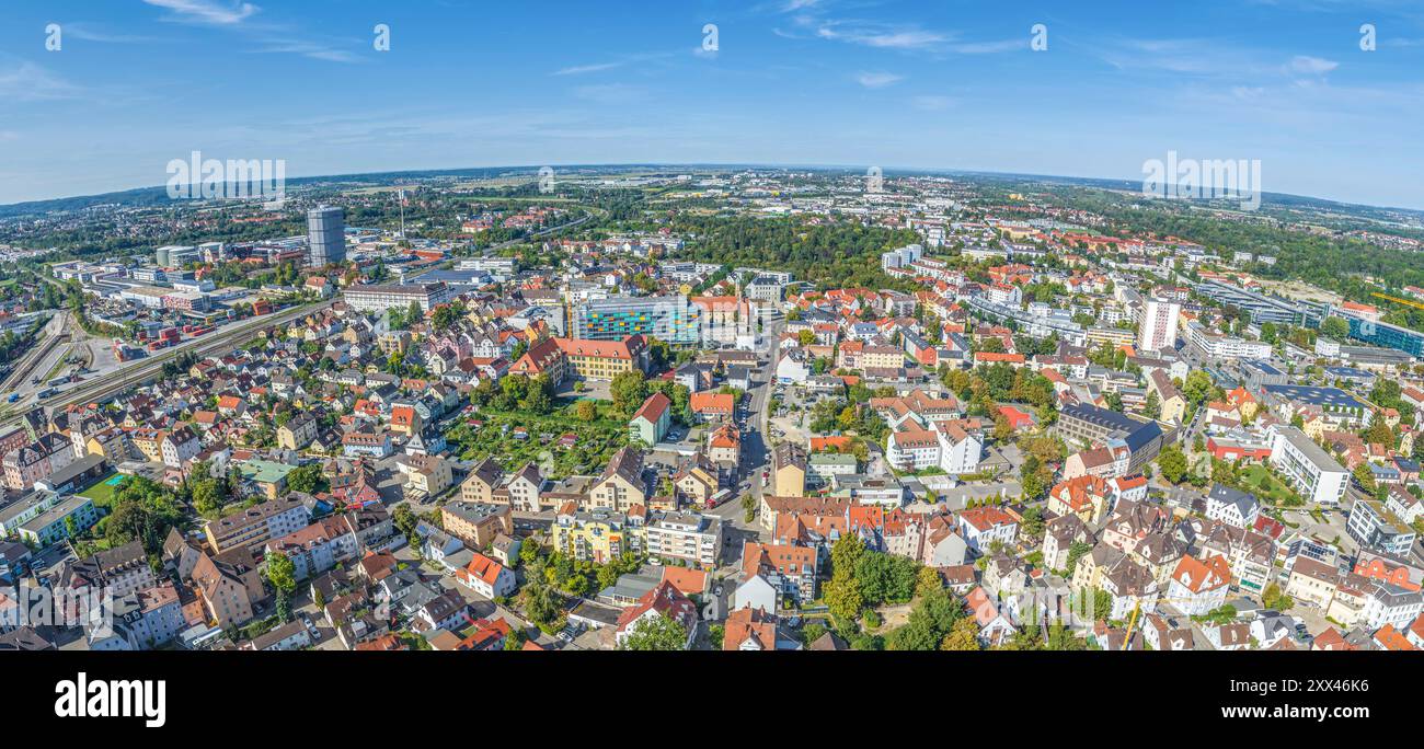 Aerial view of the Oberhausen district of the Swabian World Heritage ...
