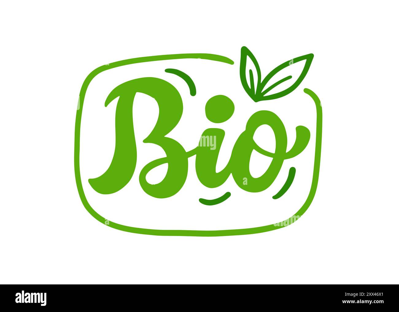 Bio Badge Organic Food Natural Vector Lettering Stock Vector Image ...