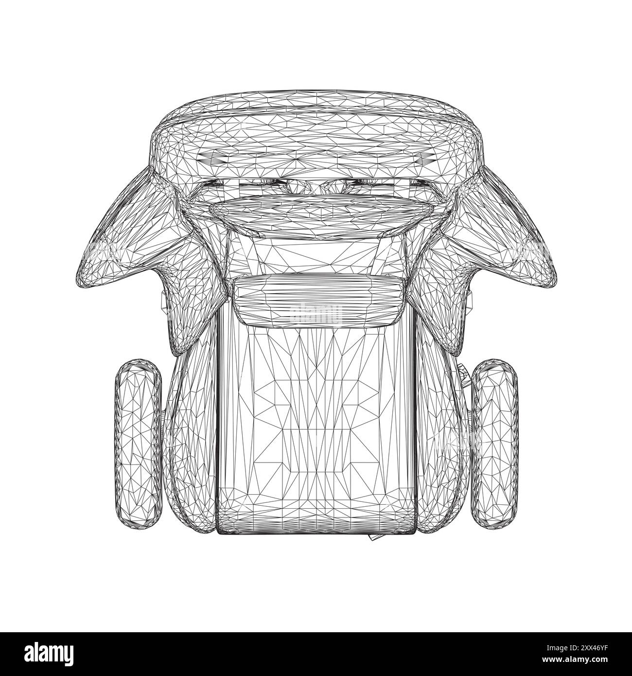 Gaming chair wireframe vector illustration. Drawing of computer chair ...