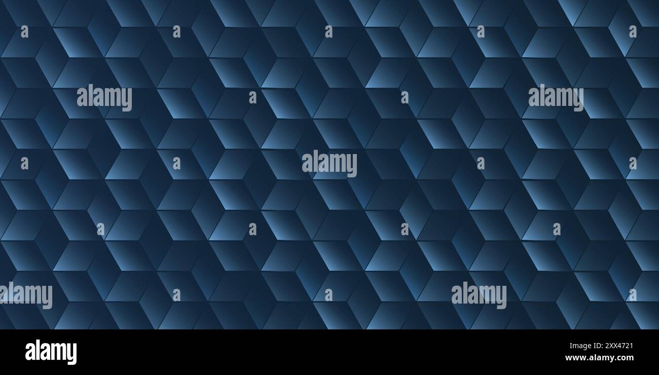 Dark Blue Minimalist 3D Cubes Pattern - Editable Abstract Background Creative Design, Vector ...