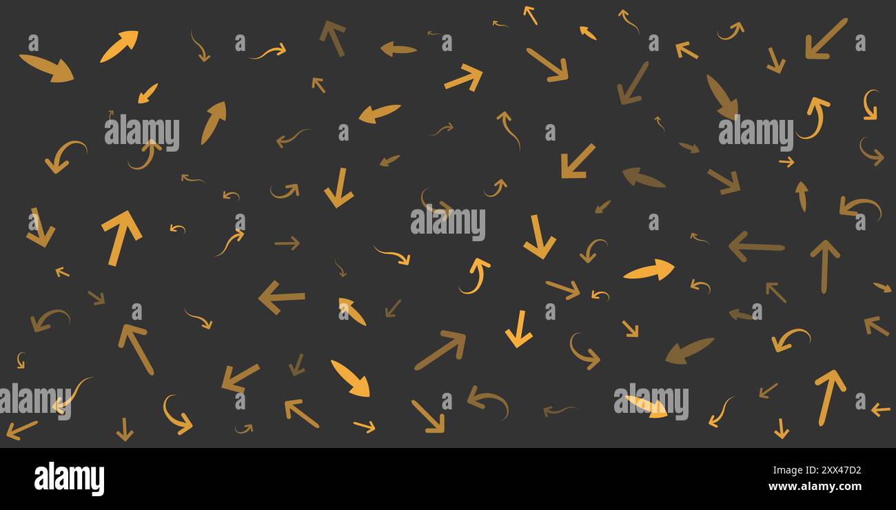 Various Randomly Placed and Shaped Brown Arrow Symbols - Pattern of Various Sizes, Shapes and ...