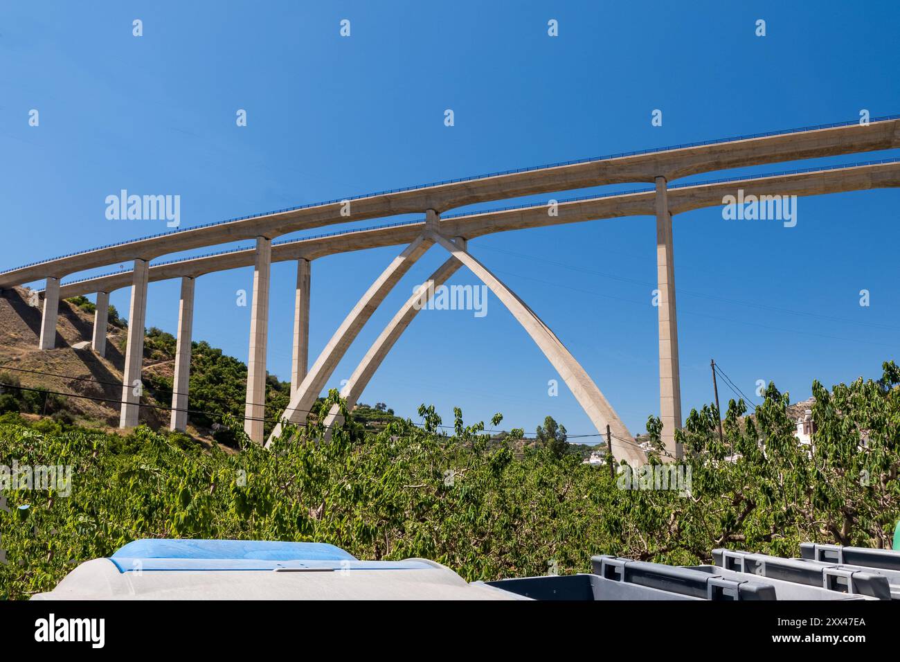 Granada province, Spain: the Viaducto de Rio Verde on the A7/E15 near ...