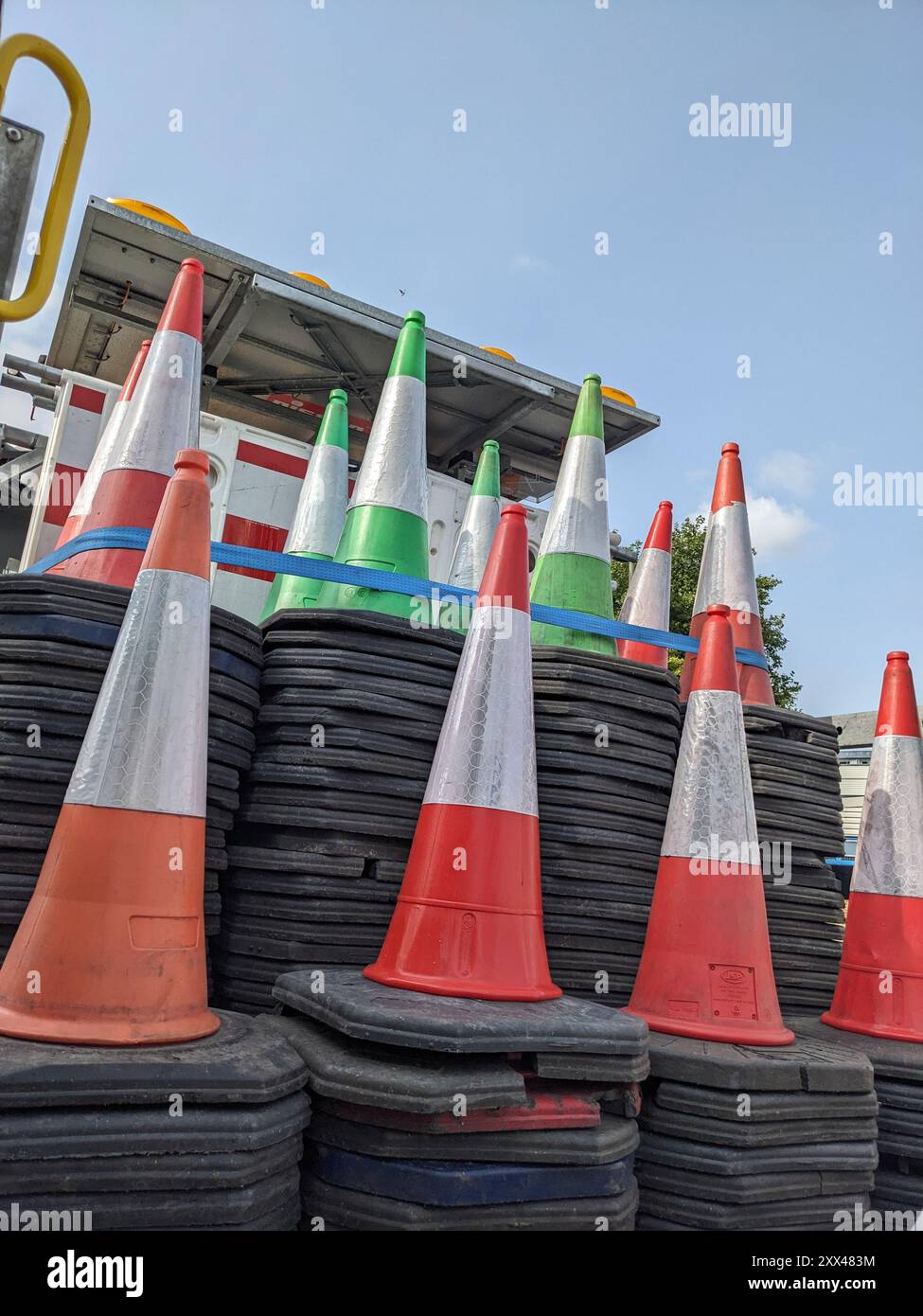 Traffic Cone Roadworks Red and White Barriers Stock Photo - Alamy