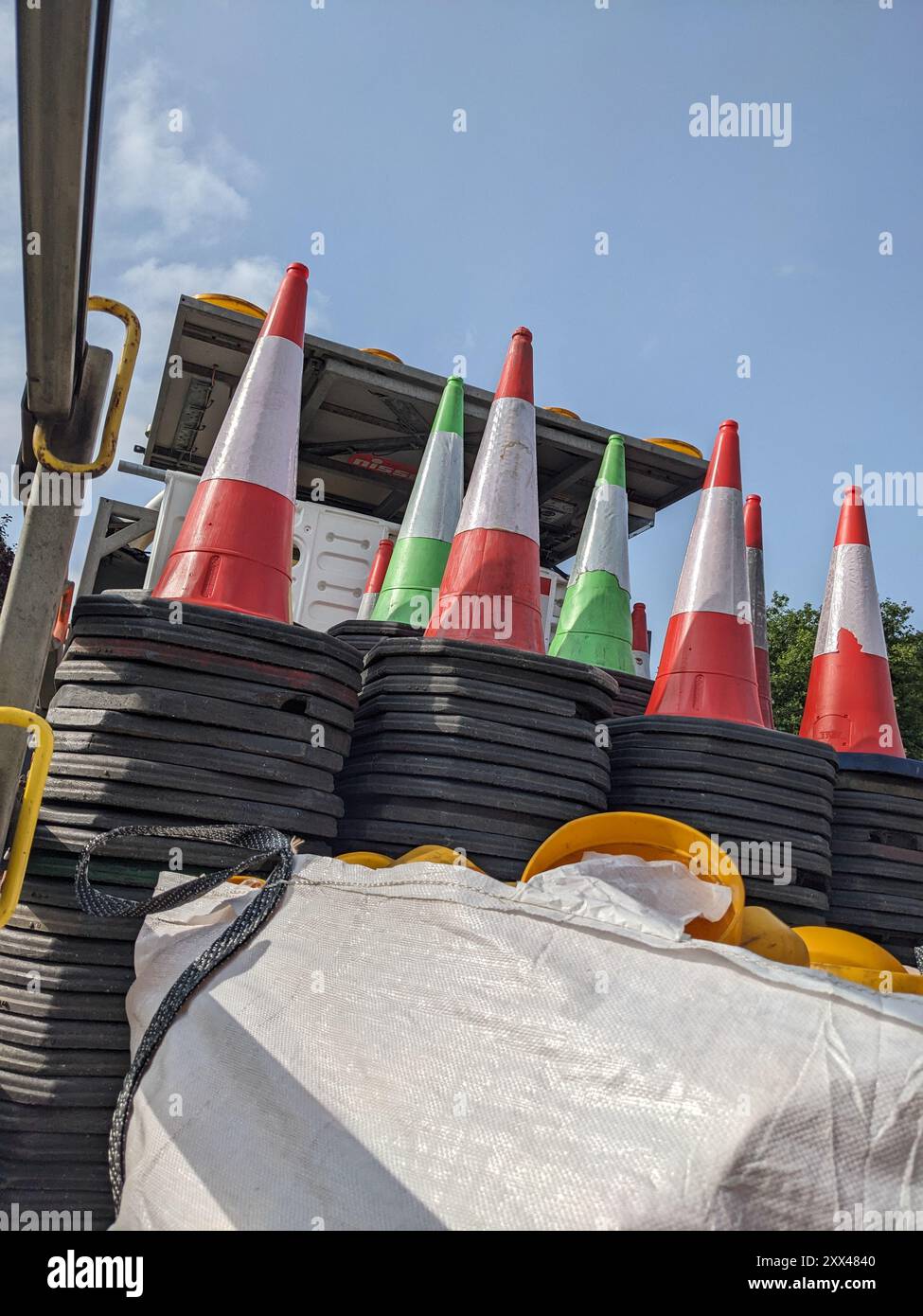 Traffic Cone Roadworks Red and White Barriers Stock Photo - Alamy
