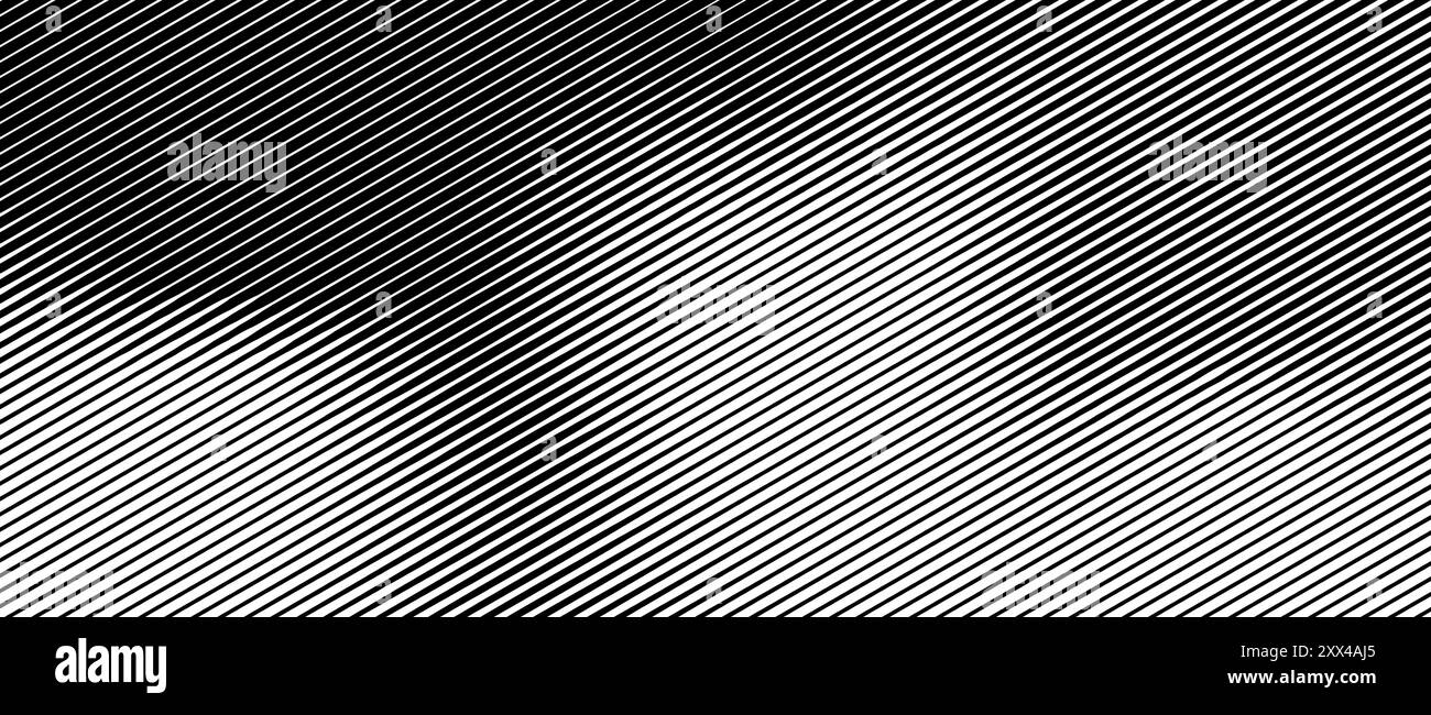 Black diagonal lines with a transition from thin to thick thickness ...