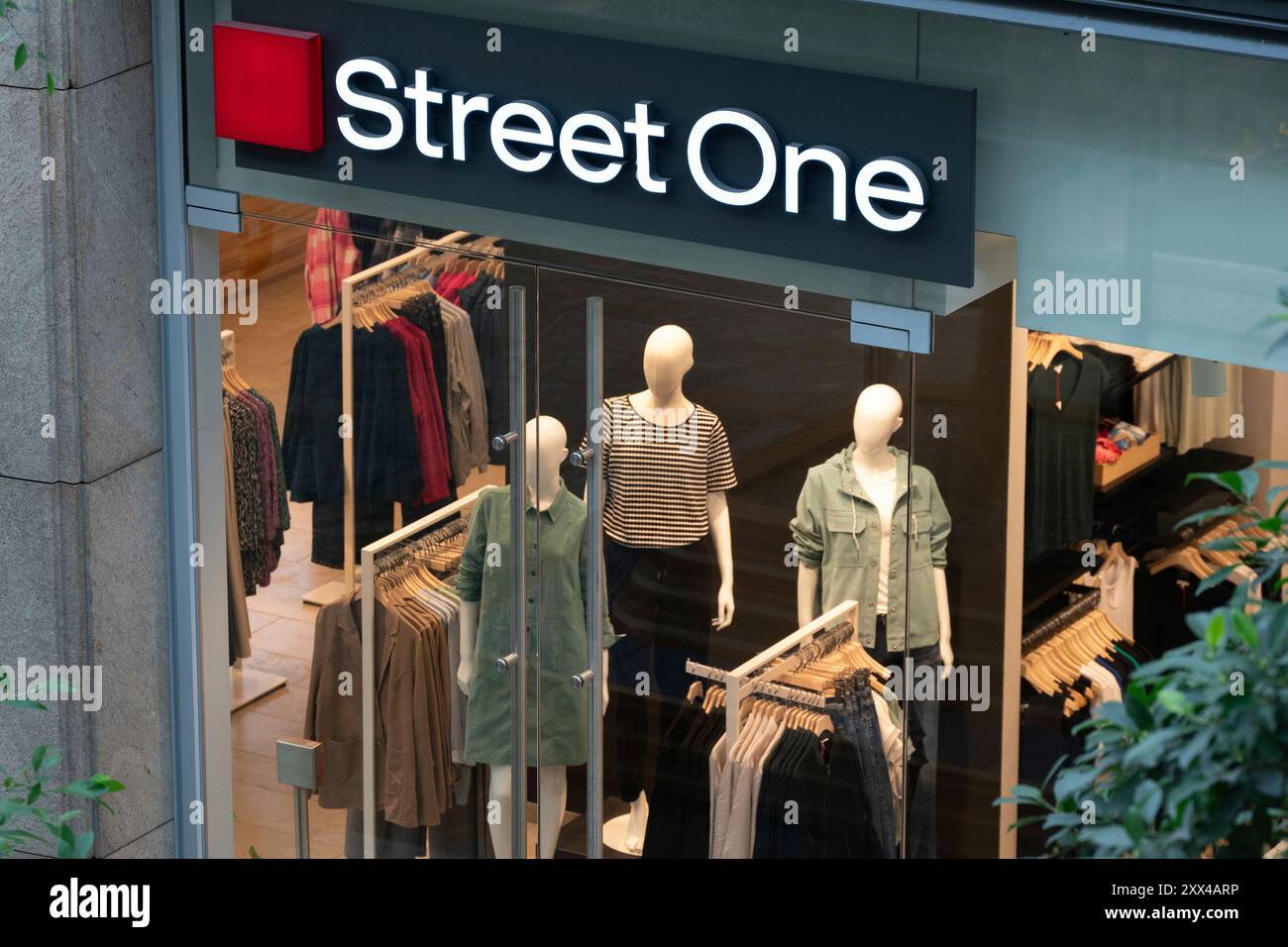 Entrance area with logo of the clothing brand Street One, general ...