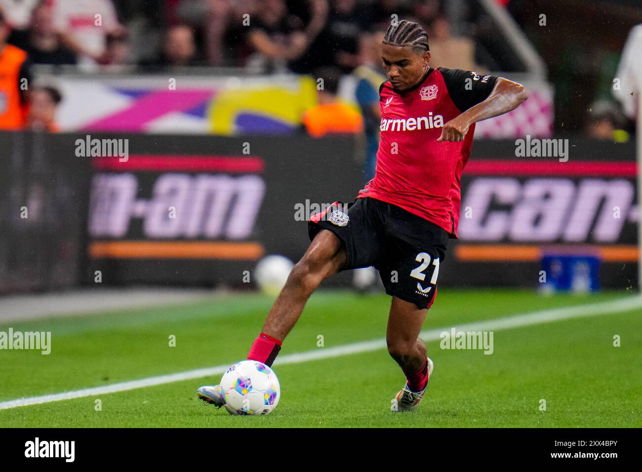 LEVERKUSEN, GERMANY - AUGUST 17: Amine Adli of Bayer 04 Leverkusen ...