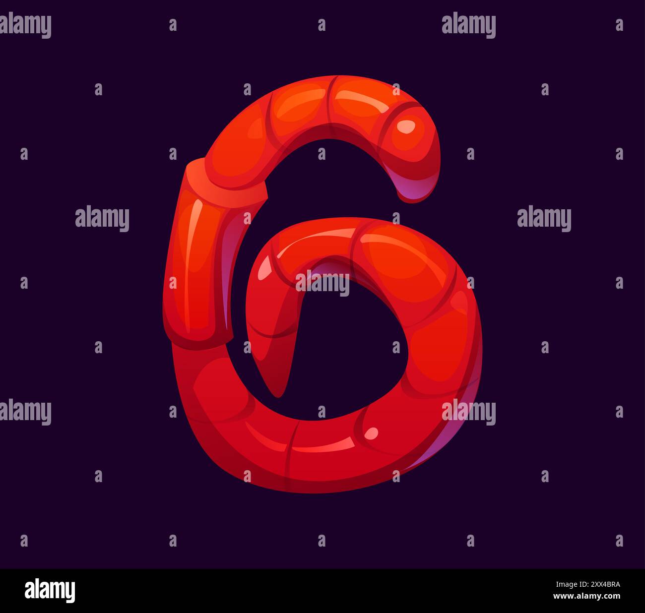 Number six Halloween font, cartoon evil type, funny scary typeface ...