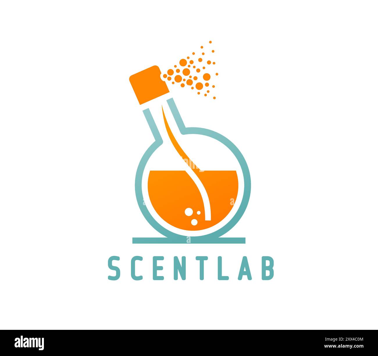 Lab icon of laboratory vial test for perfume or aroma scent brand ...