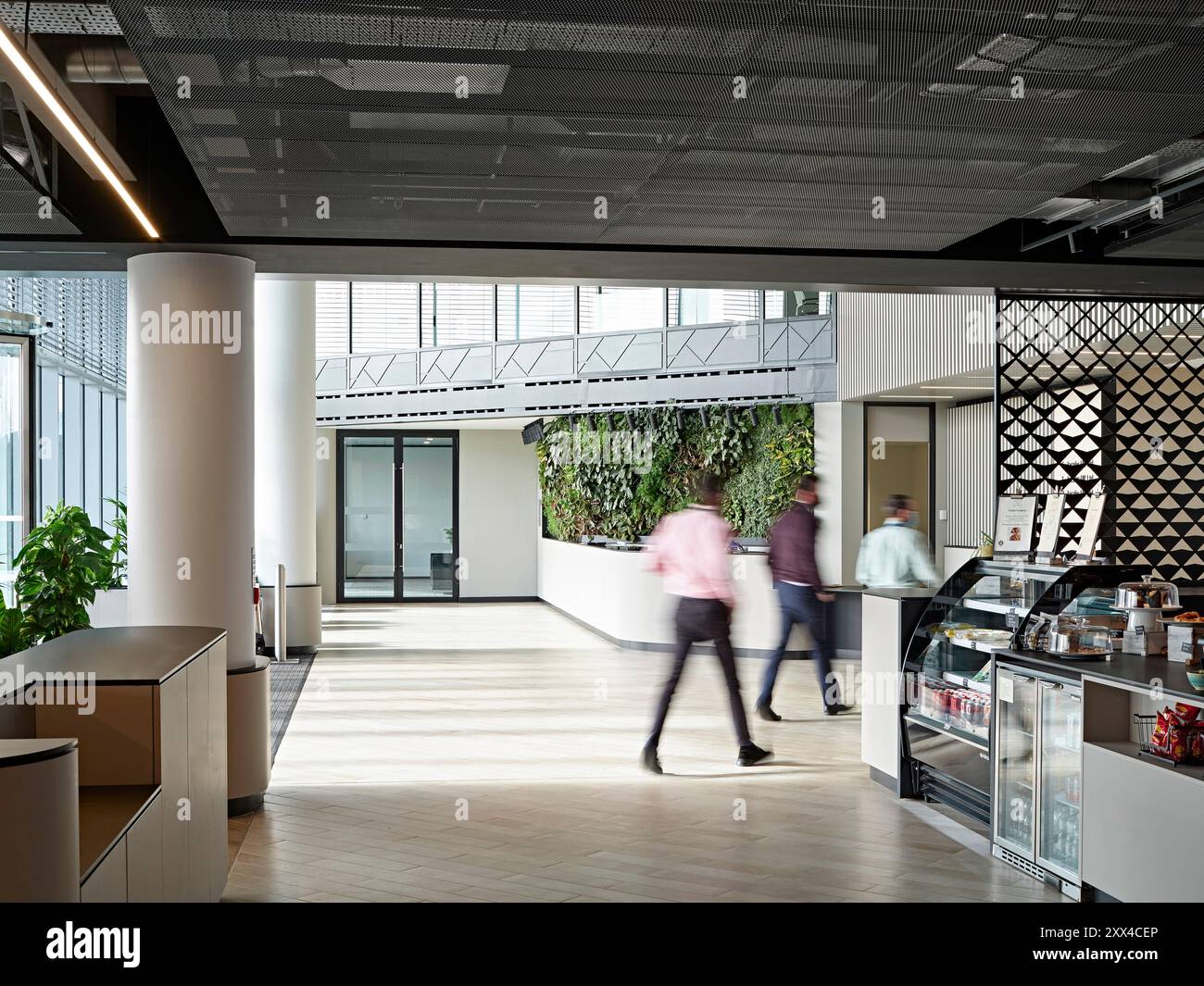 View from cafe to reception with cafe servery. Building 1180, Reading ...