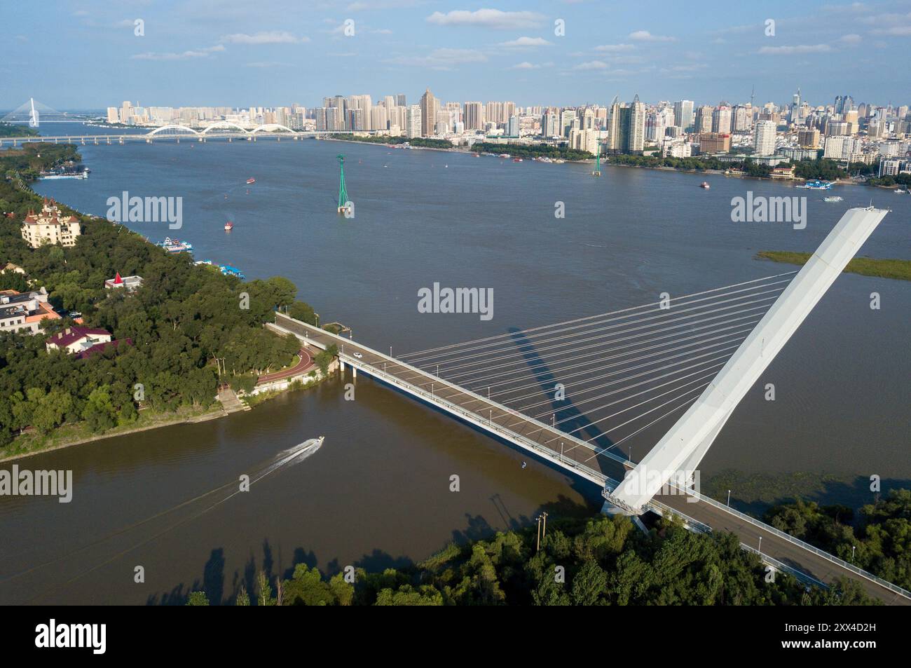 Harbin. 20th Aug, 2024. An aerial drone photo taken on Aug. 20, 2024 ...