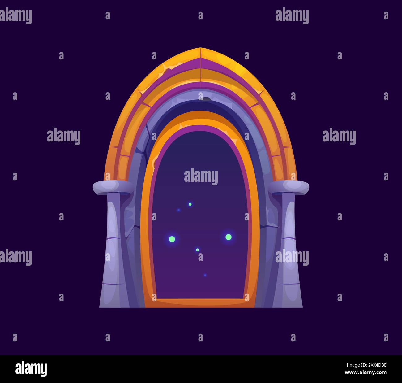 Fantasy magic portal gate door, witchcraft game asset. Cartoon vector ...