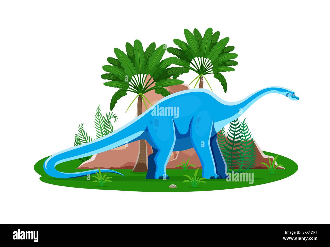 Haplocanthosaurus prehistoric dinosaur cartoon character. Isolated ...