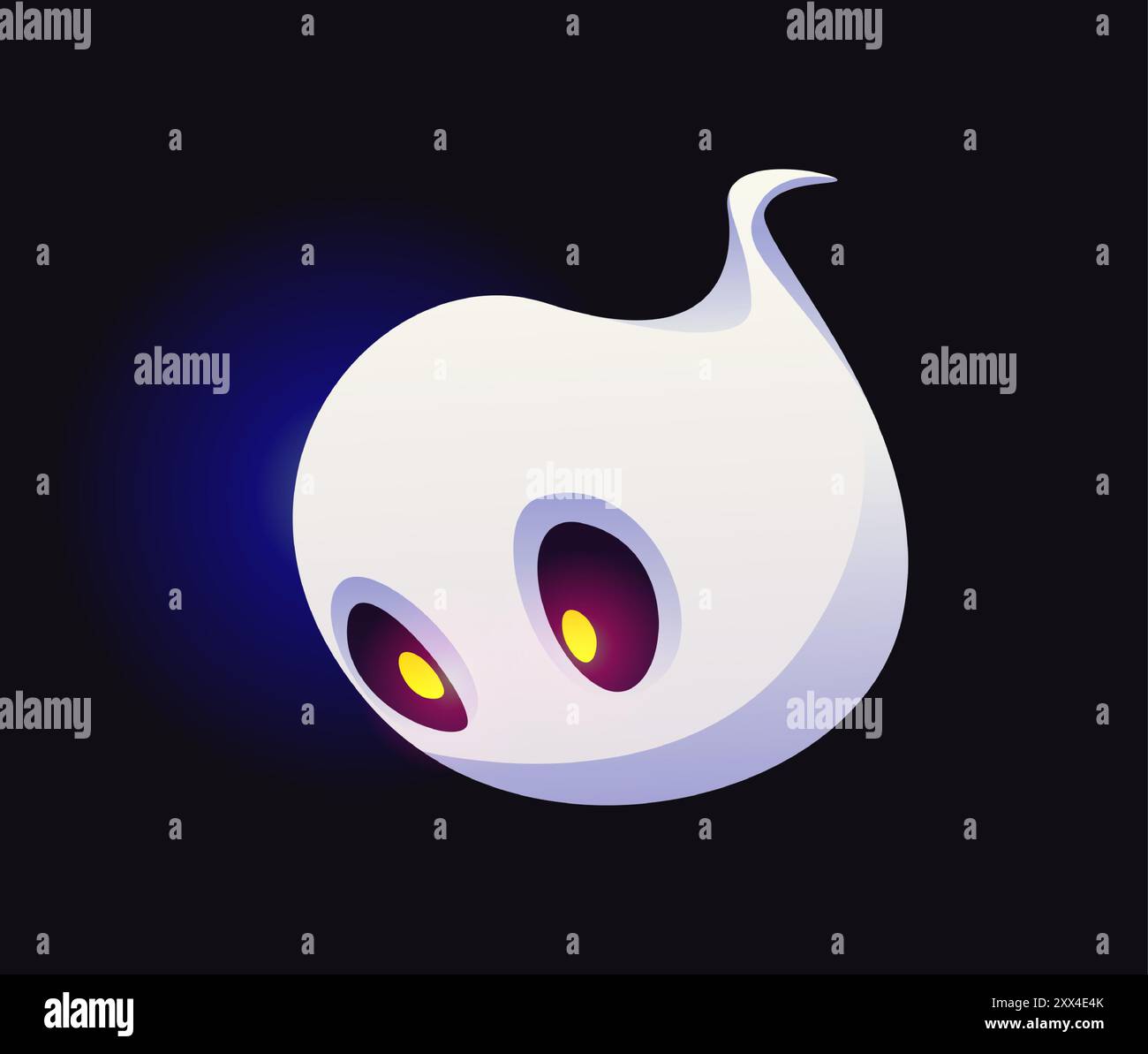 Halloween comma ghost font punctuation sign in shape of spook. Cartoon ...