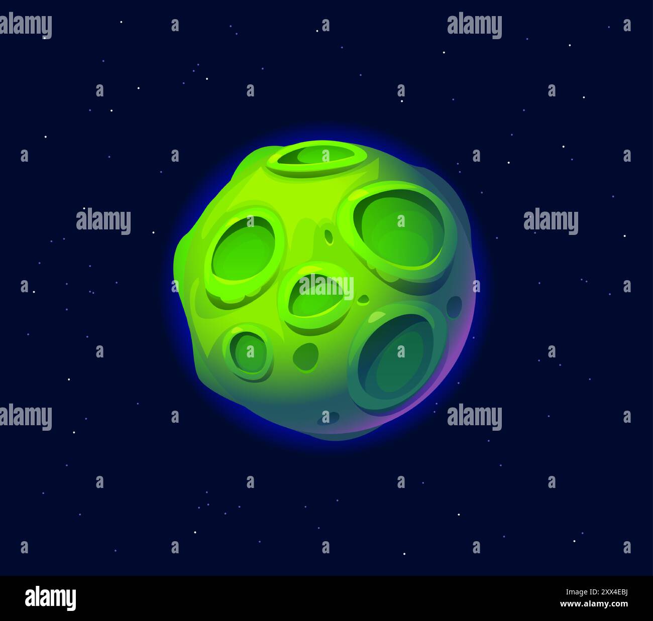 Cartoon green asteroid floating in space hi-res stock photography and ...