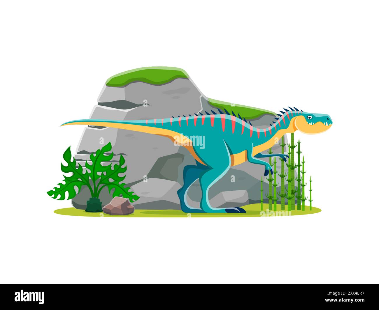 Cartoon prehistoric dubreuillosaurus dinosaur character. Isolated ...
