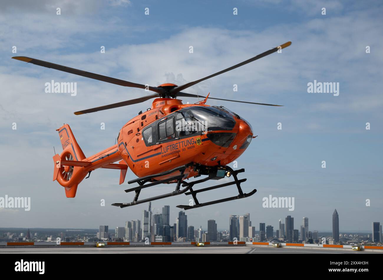 08 August 2024, Hesse, Frankfurt/Main: The rescue helicopter "Christoph ...