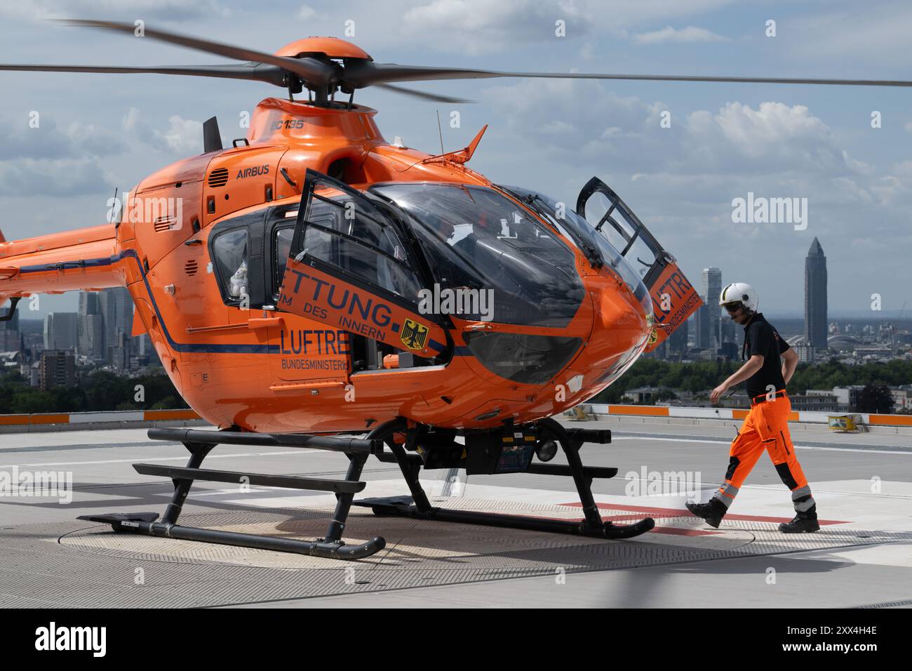 08 August 2024, Hesse, Frankfurt/Main: The rescue helicopter "Christoph ...