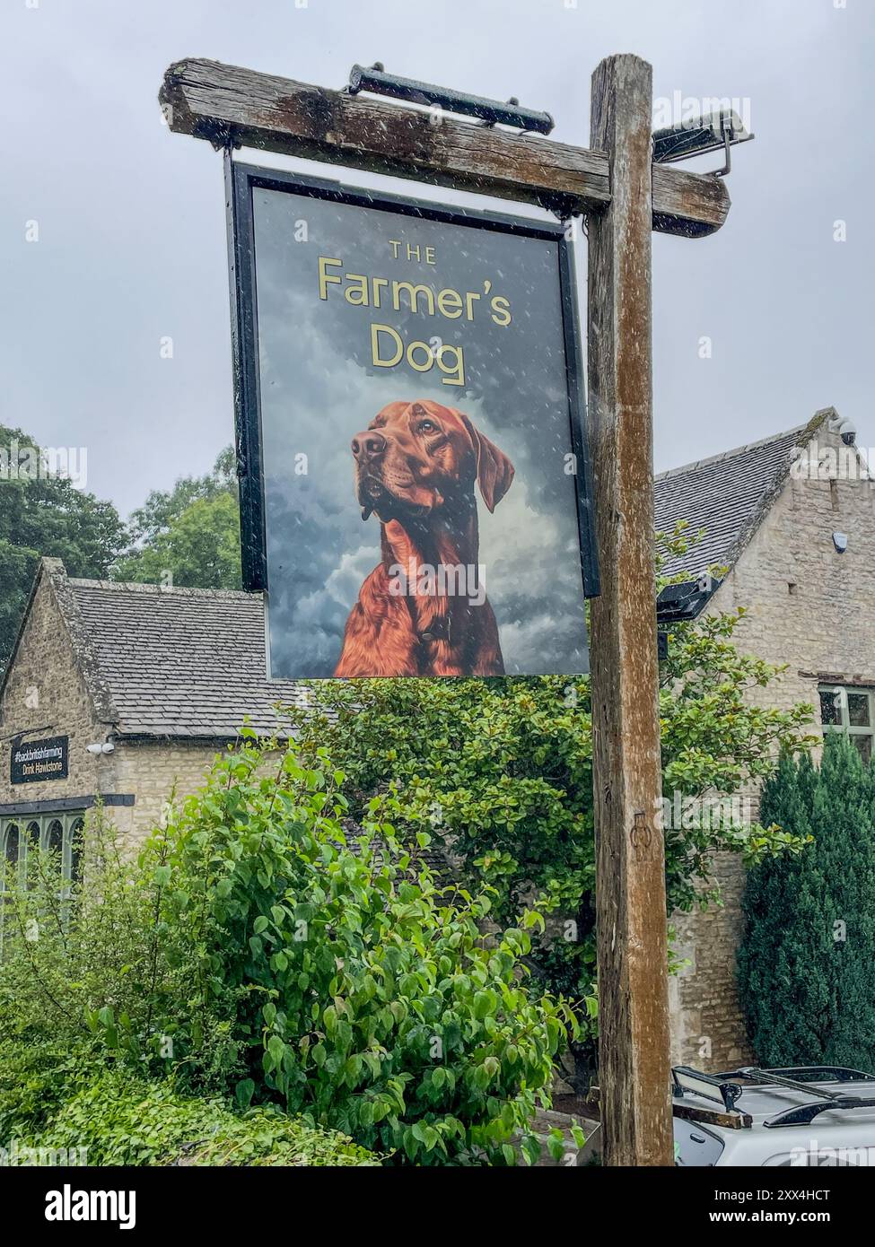 A sign for Jeremy Clarkson's new pub, The Farmer's Dog, near Burford in Oxfordshire, ahead of ...