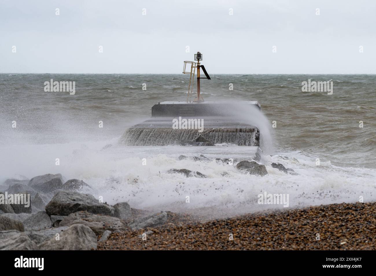 Hastings, UK, 22 Aug 2024, Storm Lilian Batters The South Coast Stock ...