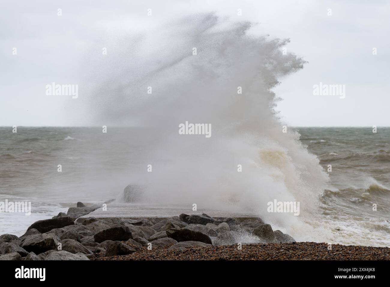 Hastings, UK, 22 Aug 2024, Storm Lilian Batters The South Coast Stock ...