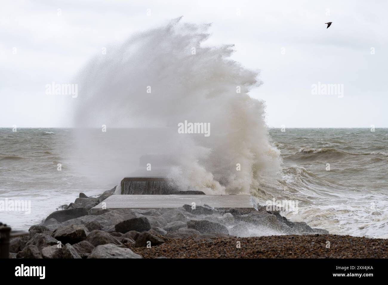 Hastings, UK, 22 Aug 2024, Storm Lilian Batters The South Coast Stock ...