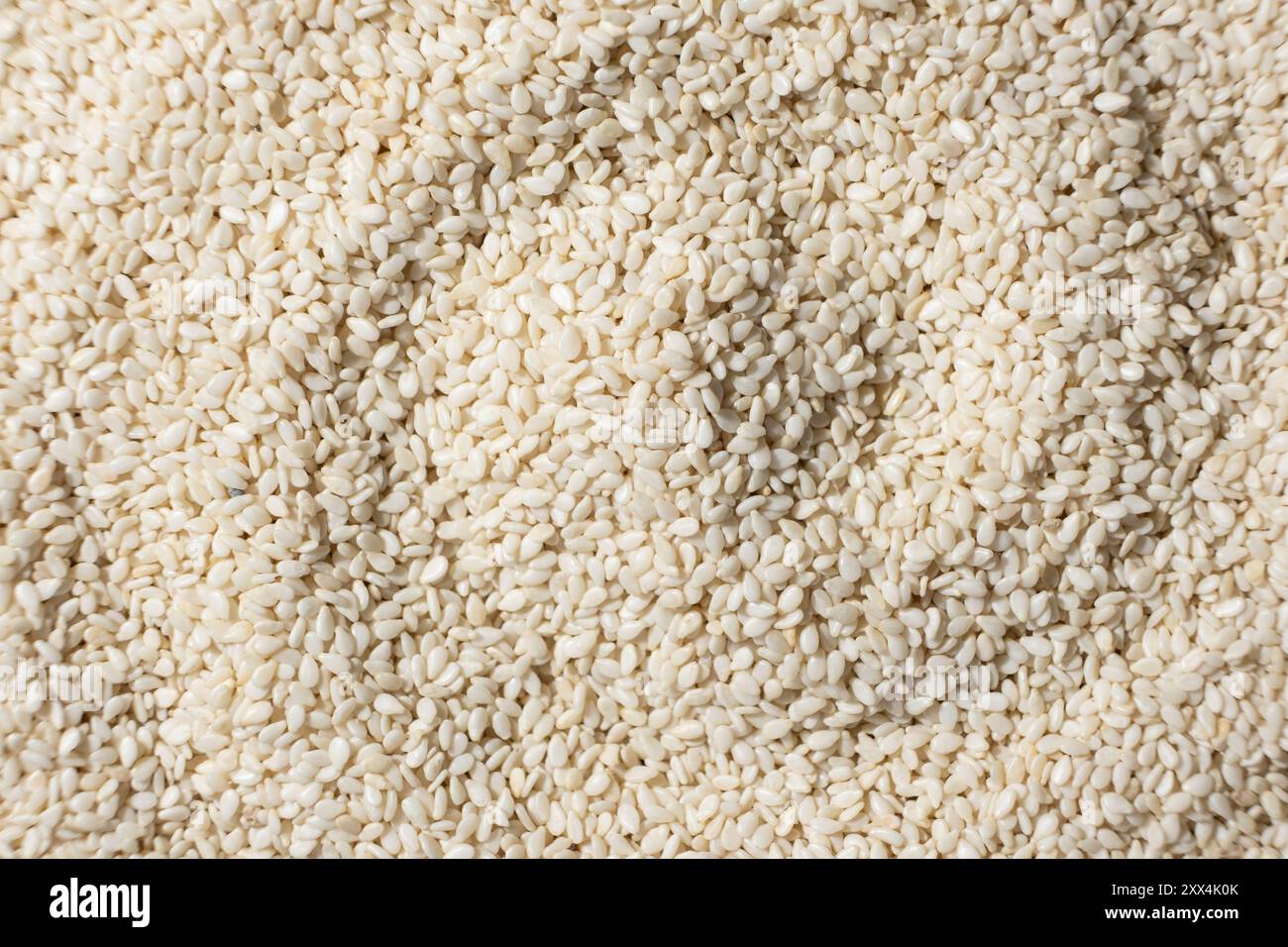 White roasted sesame kernels top view Stock Photo - Alamy