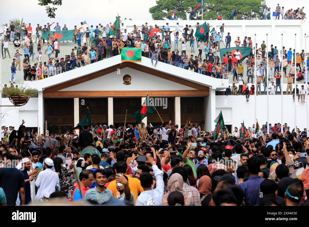 Dhaka, Bangladesh - August 05, 2024: After Prime Minister Sheikh Hasina ...